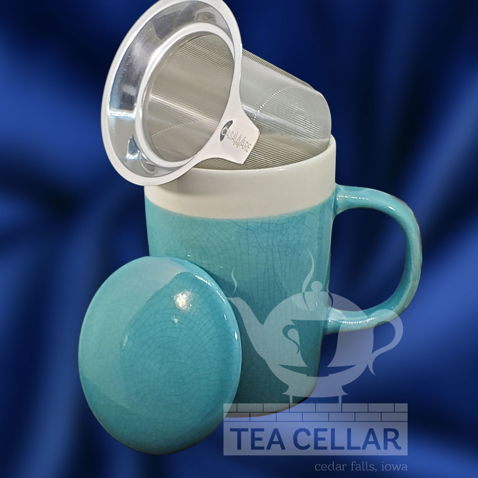 Tilt & Drip Tea Infuser Mug (Crackle) – Tea Cellar Tea